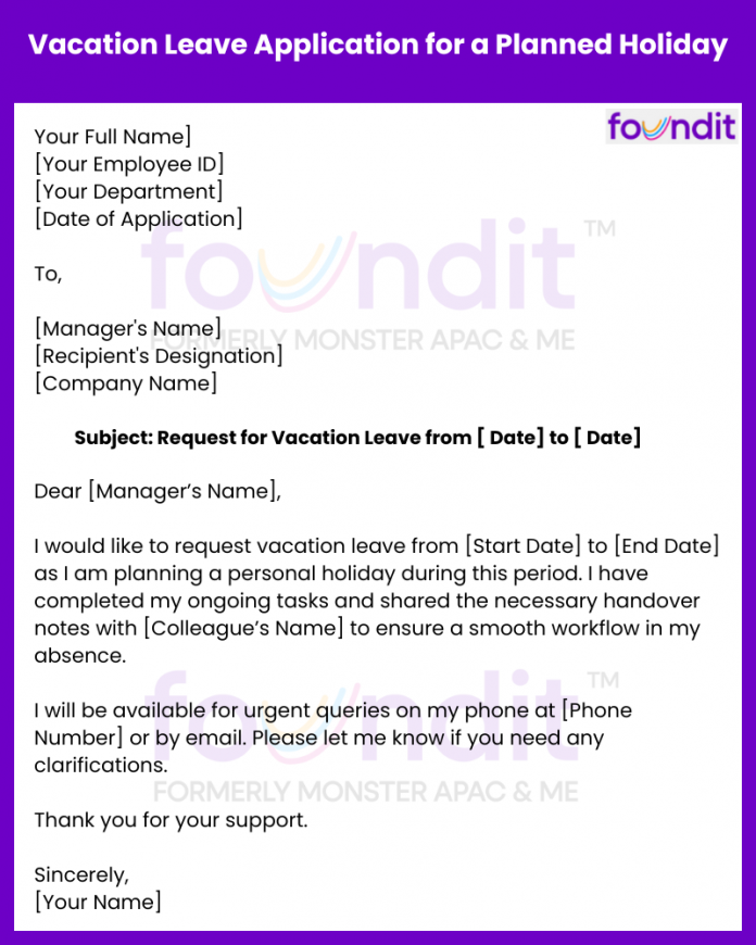 Vacation Leave Application for Office: How To Write, Format & Examples