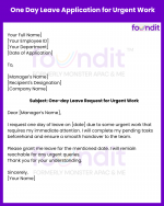 How to Write a One Day Leave Application: Format, Tips & Examples