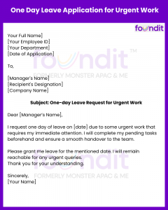 How to Write a One Day Leave Application: Format, Tips & Examples